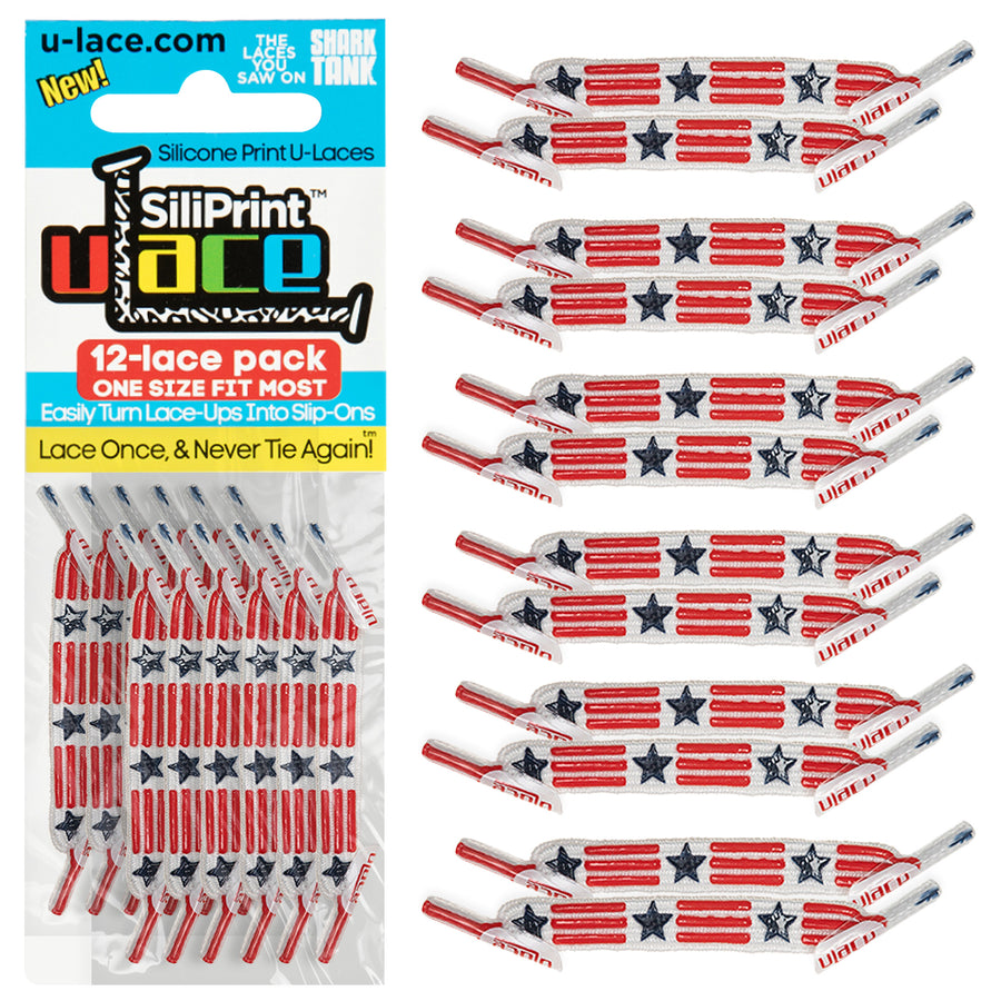 American Flag Shoe Laces - Siliprint | uLace – U-Lace No-Tie Sneaker Laces